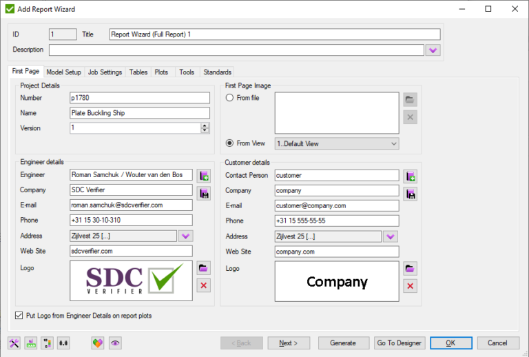 FEA Report Generator | SDC Verifier