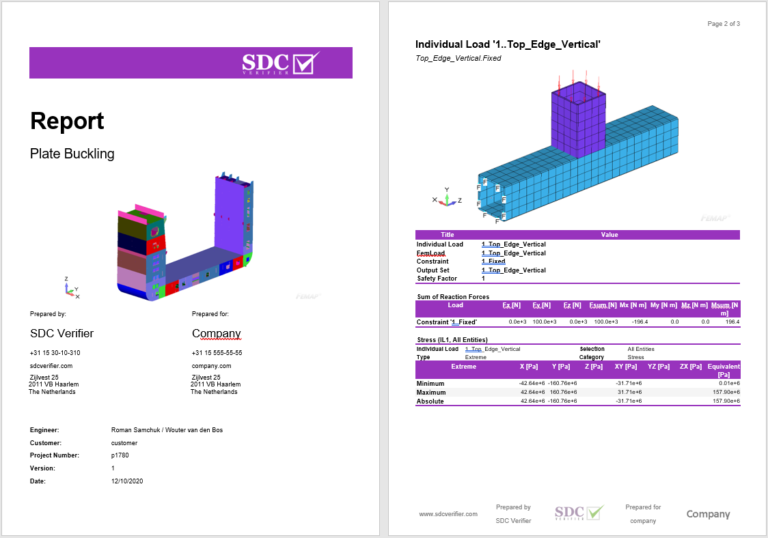 FEA Report Generator | SDC Verifier